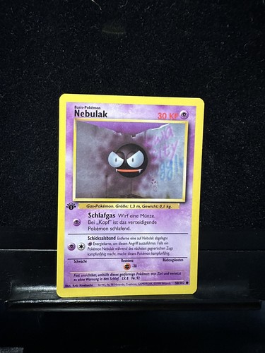1st Edition Gastly Nebulak 50/102 German Base Set Pokemon Card 💎NM +💎 ...
