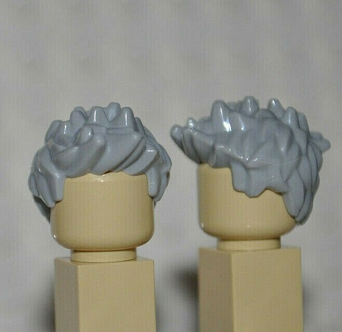 LEGO PARTS - 1X MINIFIGURE WIG/LIGHT BLUISH GREY HAIR PIECE/MALE/SHORT ...