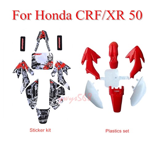 7 pcs Plastics Kit + Stickers Pit For Trail XR50 CRF50 SSR SDG BAJA ...