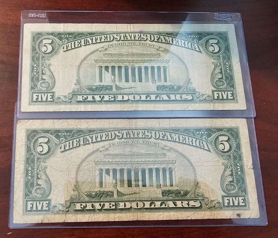 2 - U.S. $5 Five Dollar Red Seal - 1963 - Note #5117 & Note #9089 | eBay