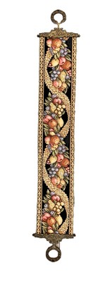 Tapestry Bell Pull Ornate Brass Hardware Fruit 39”X6” Wall Hanging ...