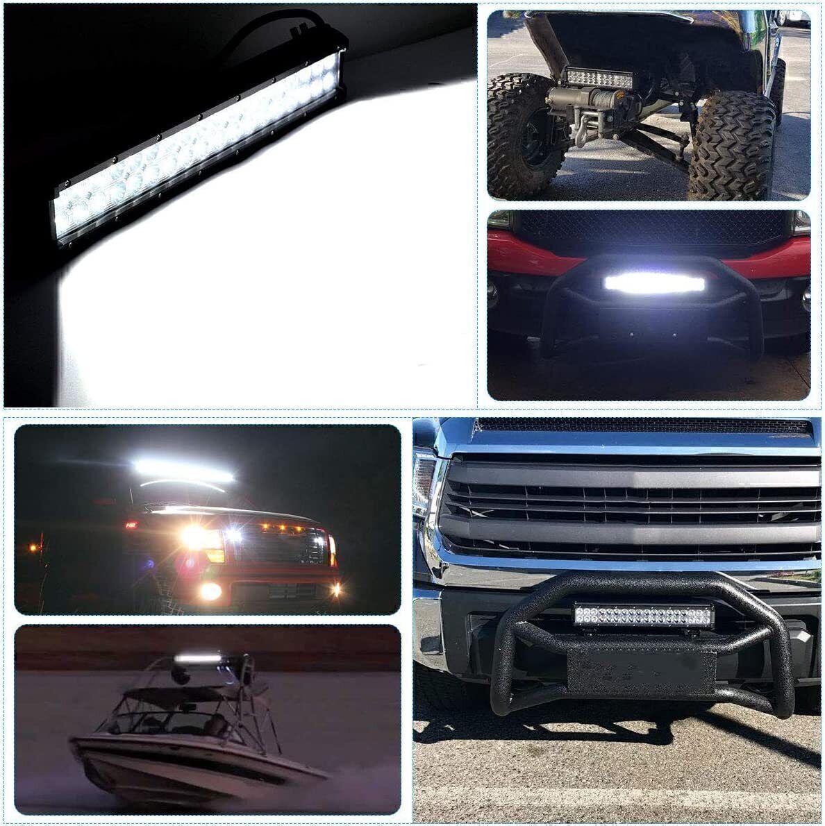 12" 1200W Combo LED Work Light Bar Spot Flood Driving Offroad SUV UTV ...