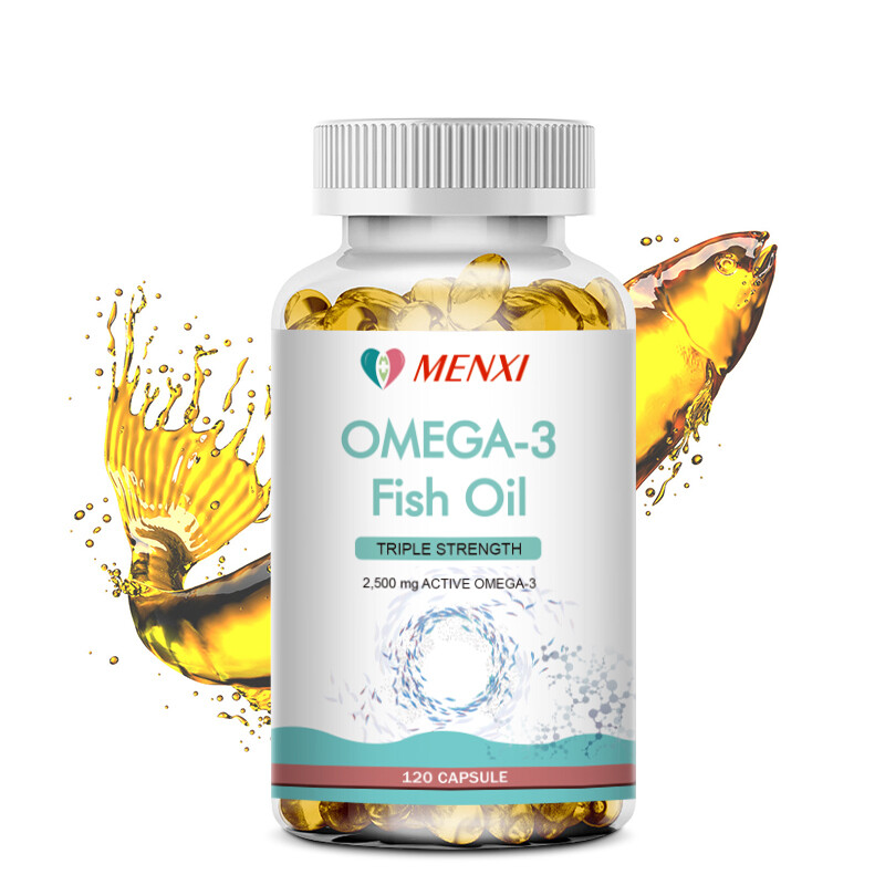 2500mg Omega 3 Fish Oil Capsules Triple Strength EPA&DHA, Burp-Less 120 ...