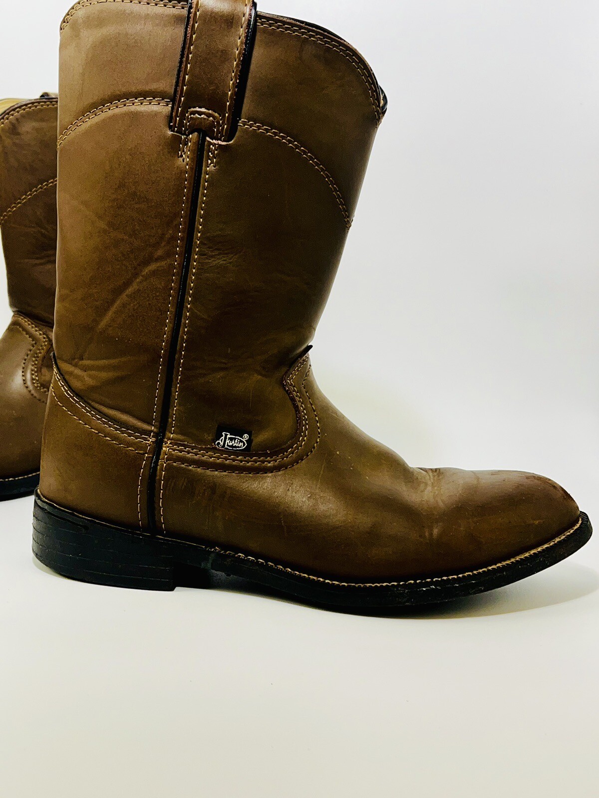 Justin Basics JB3001 Brown Leather Roper Casual Weste… - Gem