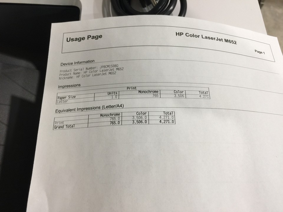 HP Color LaserJet Enterprise M652 w/ HP 550-sheet Paper Tray Stand ...