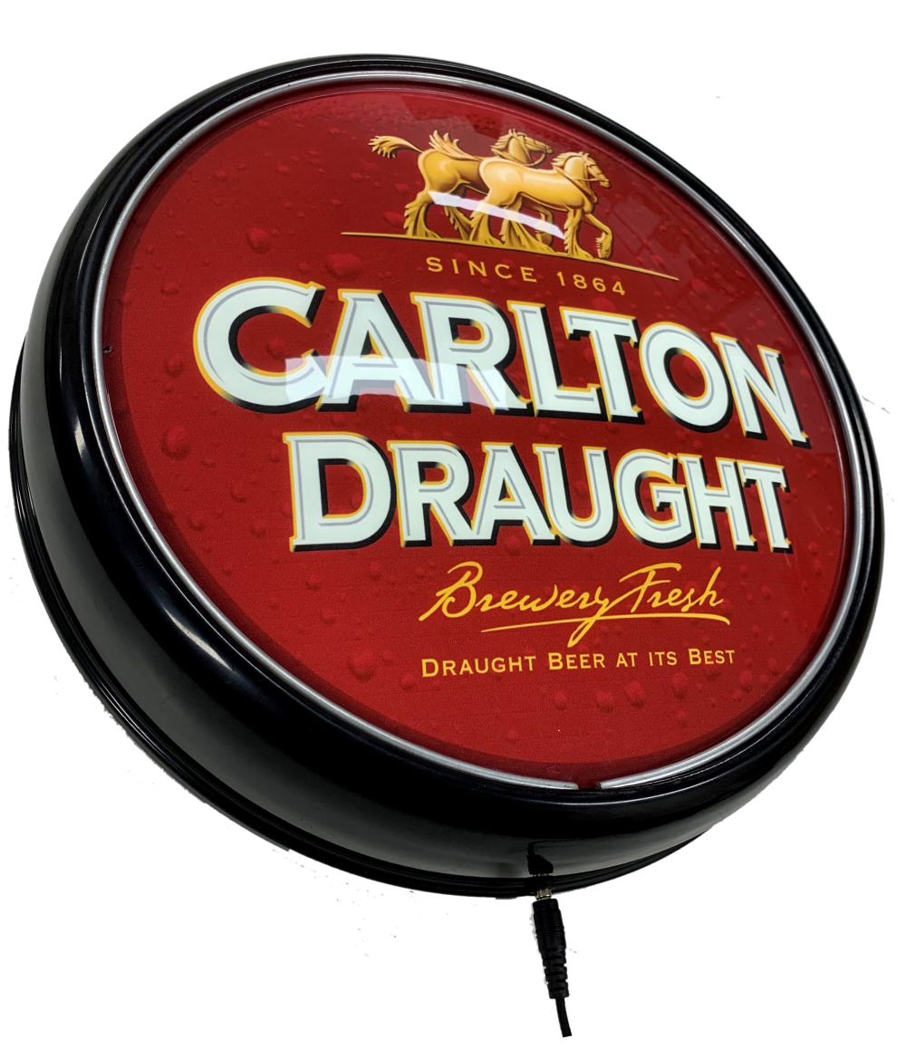 Carlton Draught Beer LED Bar Lighting Wall Sign Light Button | eBay