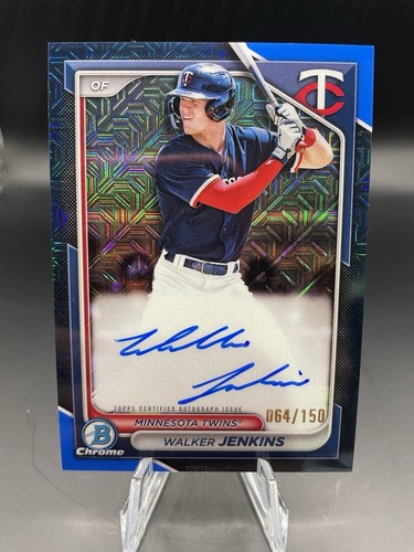 2024 BOWMAN CHROME MEGA BOX WALKER JENKINS BLUE MOJO AUTO REFRACTOR ...