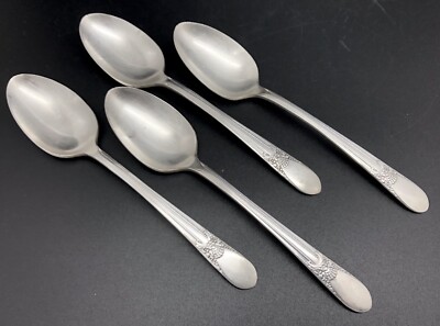 Wm Rogers International Silverplate Set of 4 BELOVED 6-1/8" Teaspoons ...