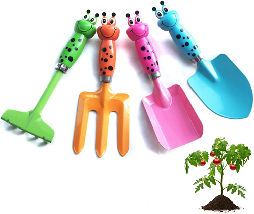 Garden Tool Set, 4-Piece Cartoon Animal Design, Includes Rake, Fork ...