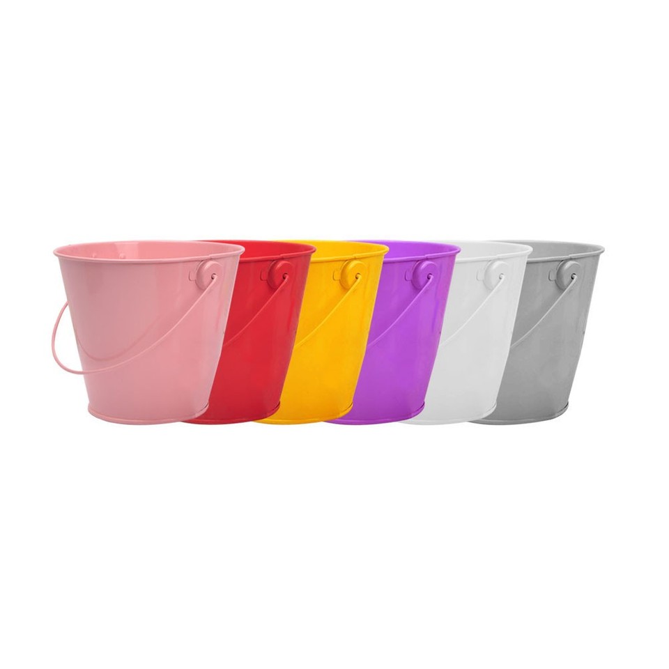 6 Pcs Candy Tin Box Buckets Children’s Multicoloured Small with Handle ...