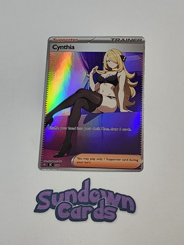 Cynthia Holo Full Art Pokemon Anime Waifu Diy Trainer Art Card Sc044 Ebay 9167
