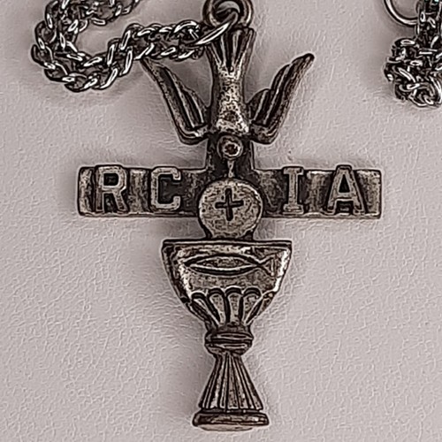 Vtg RCIA Cross Pendant Charm Token Necklace M&C Rite Christian ...