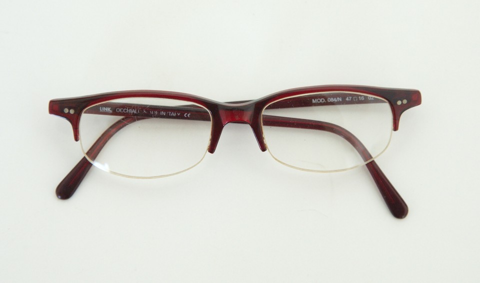 LINK OCCHIALI Mod. 084/N Ladies Burgundy Red Half Rim Eyewear Frame ...