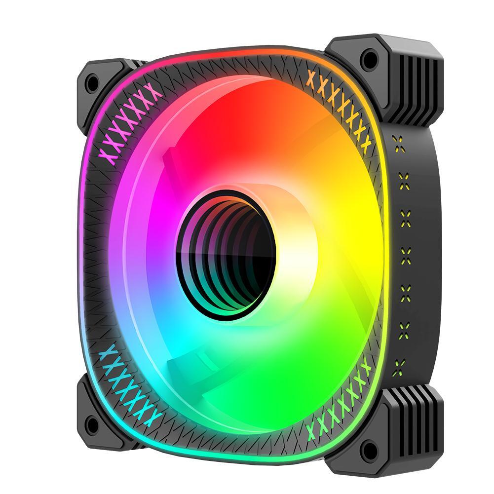 Addressable RGB Fan 6PIN 5V ARGB Fans 12cm for Desktop PC Case(Black ...