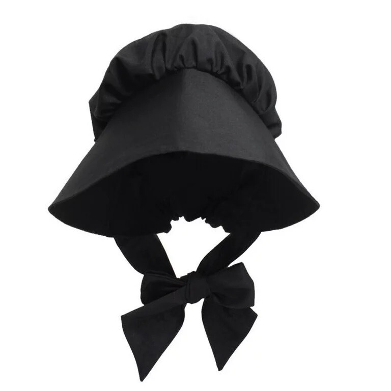 Black Colonial Bonnet Puritan Amish Victorian prairie history school ...