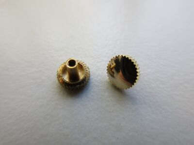 Gold plated "long post" ø 4.9 mm - stem thread 1.1 mm watch crowns (2 ...