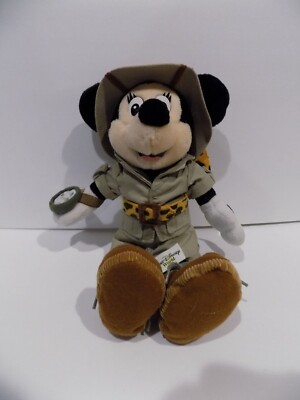 Vintage Disney World Safari Explorer Minnie Mouse Plush Compass Beanie ...