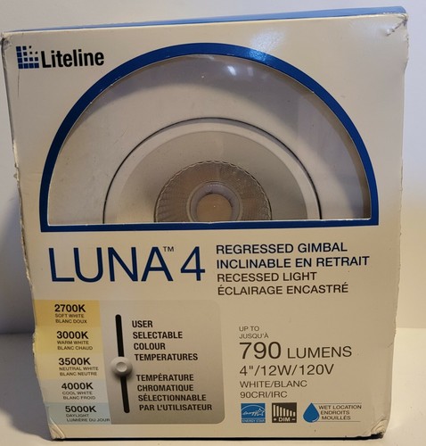 Liteline Ra4-12rg-90wh Luna 4 Regressed Gimbal Recessed Light White for ...