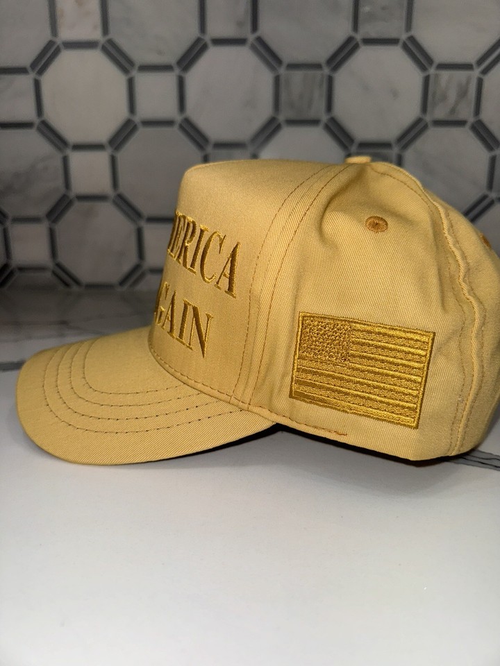 Gold OFFICIAL Trump MAGA Hat Cali-Fame 2024 45-47 Authentic Donor Cap ...