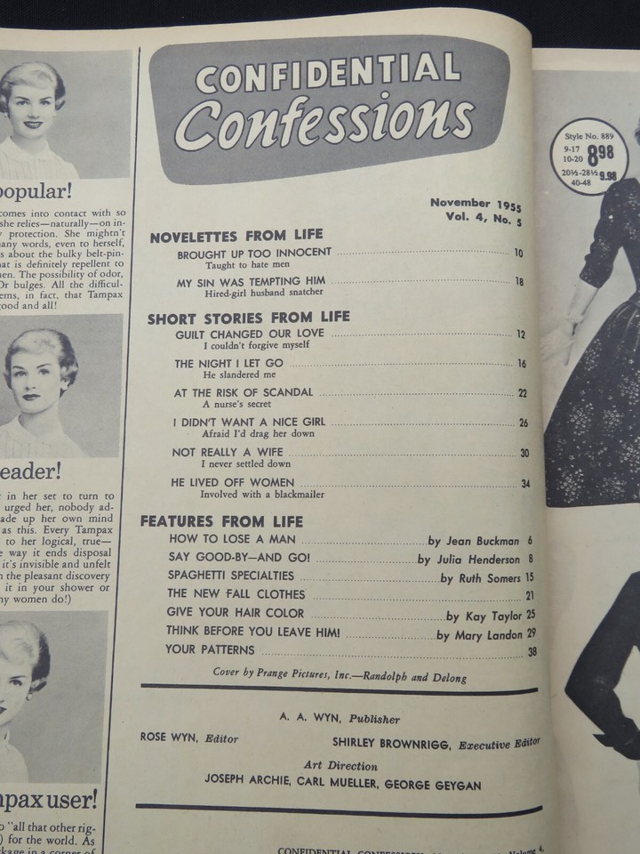 Confidential Confessions Magazine November 1955 High School Hussy | eBay