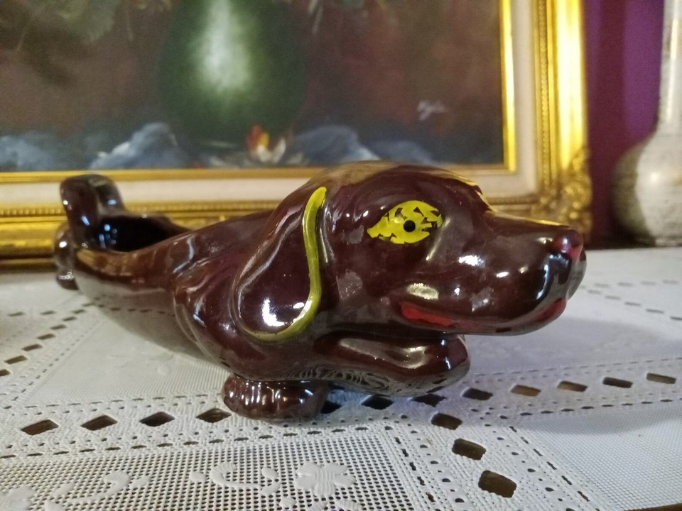Vintage MCM Artmark Long Dog Dachshund Redware Pottery Planter Made In ...