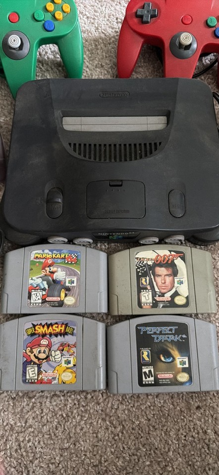 Nintendo 64 N64 Console Bundle Complete with 2 Official Controllers 3 ...
