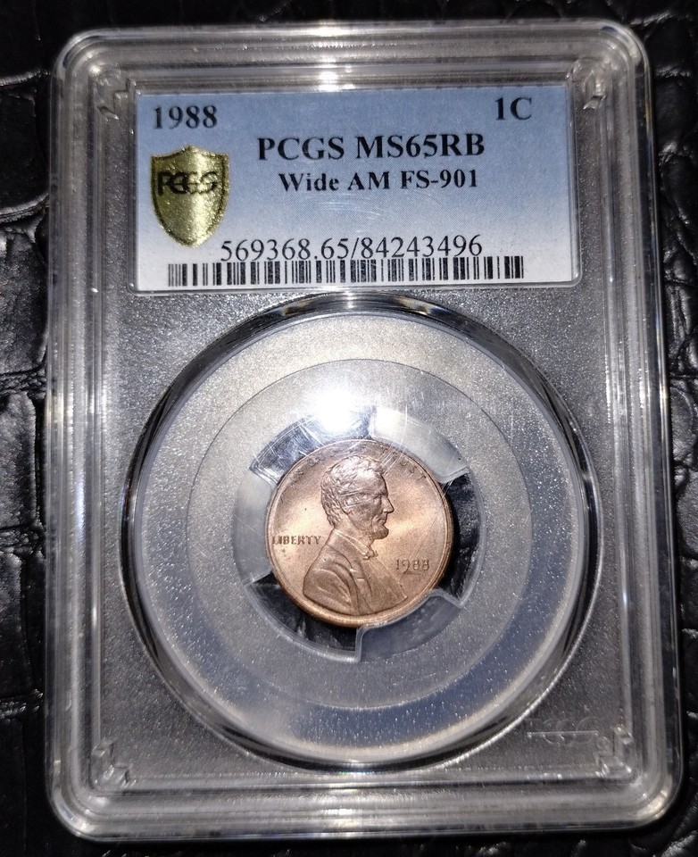 "TOP POP" .. 1988 Lincoln Cent Flared G FS-901 MS65RB PCGS CERTIFIED ...