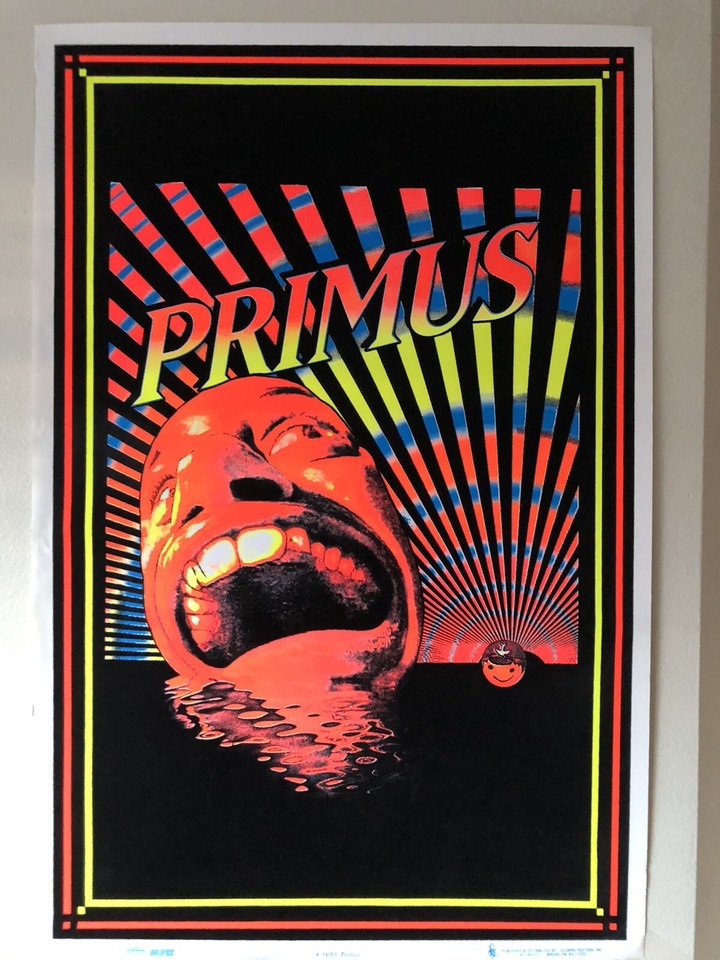 Vintage PRIMUS Sucks 1996 Blacklight 23”x35” Flocked Rock Poster ...