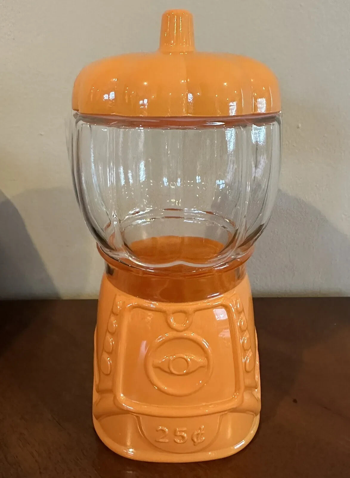 Target Orange Pumpkin Glass Gumball Machine Halloween Fall Candy Jar ...