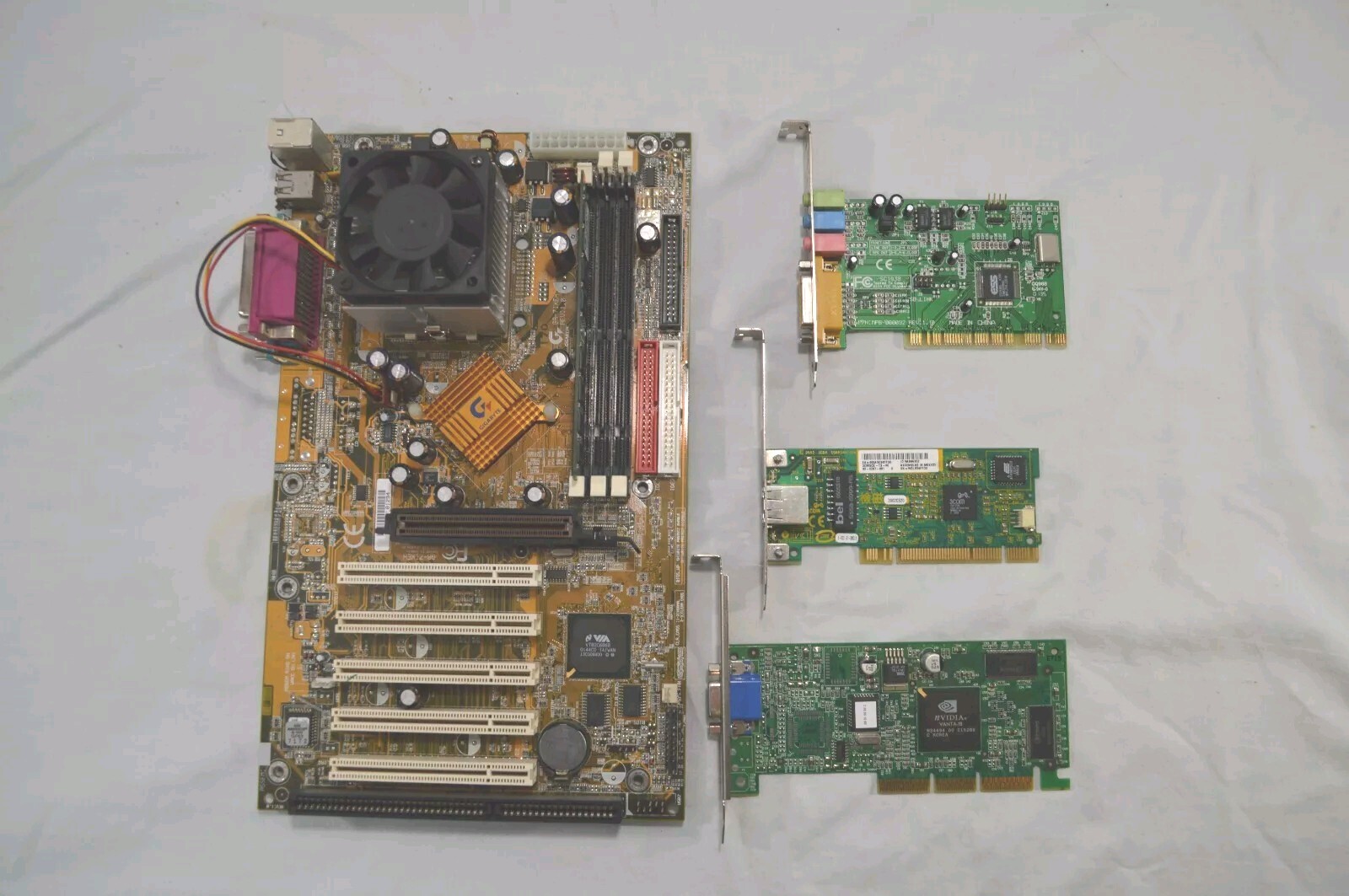 Gigabyte GA-7IXEH Socket A motherboard w/ 256mb ram and 800mhz ...