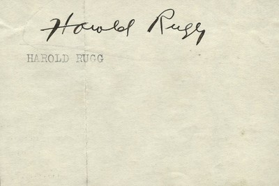 Educational Reformer HAROLD ORDWAY RUGG Autograph | eBay