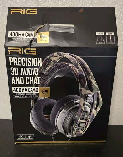 RIG 400HA Gen 2 Camo Wired Gaming Headset Microphone PC PS4 PS5 Xbox 3. ...