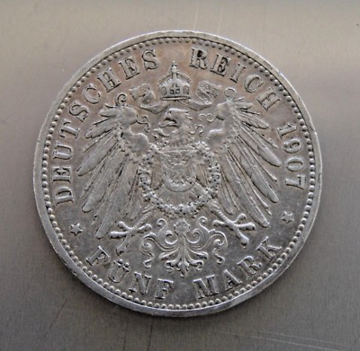 1907-A (Five) Funf Mark ~ Deutsches Reich 90% Silver | eBay