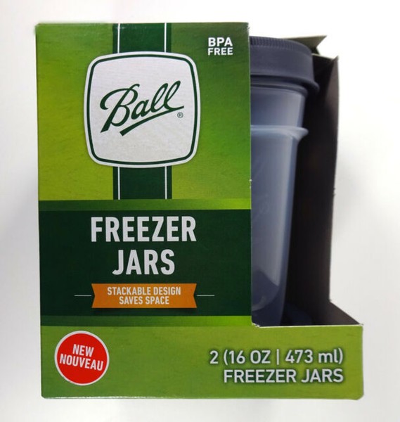 Ball Plastic Freezer Jars - Clear, 2 Count (1440080103) for sale online ...