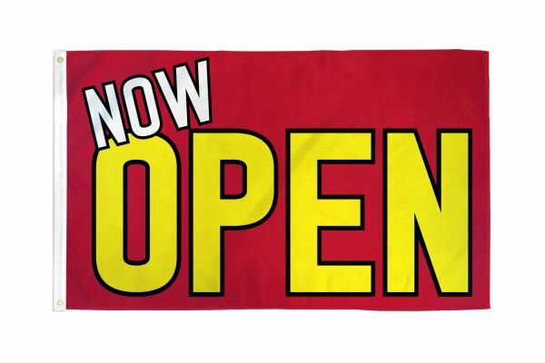Now Open Flag 3x5ft We're Open Now Open Banner Sign Red Yellow Open ...