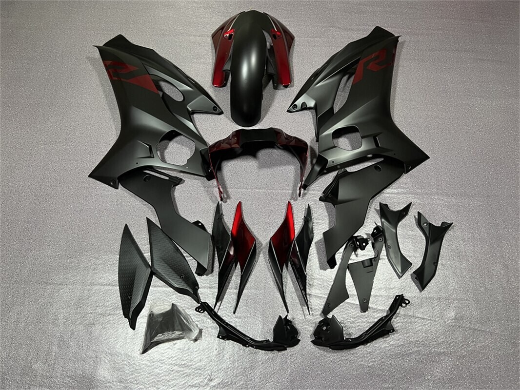 Matte Black Red Fairing Kit for Yamaha YZF R6 2017-2023 ABS Injection ...