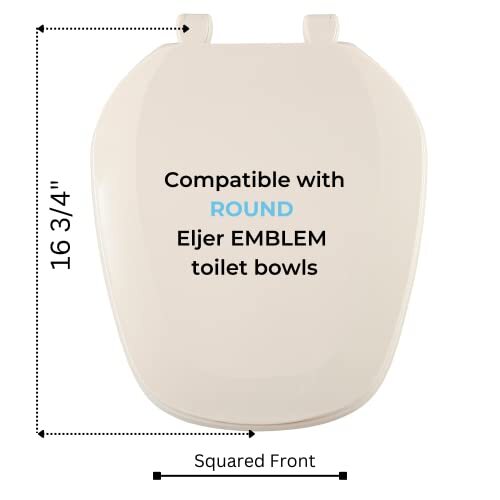 Centoco Eljer Emblem Round Toilet Seat with Square Assorted Sizes ...
