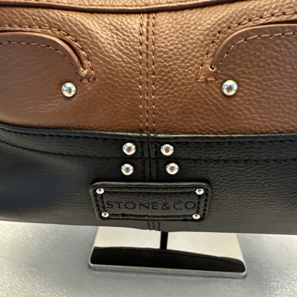 Stone & Co Leather Brown & Black Crossbody Shoulder Bag Purse | eBay