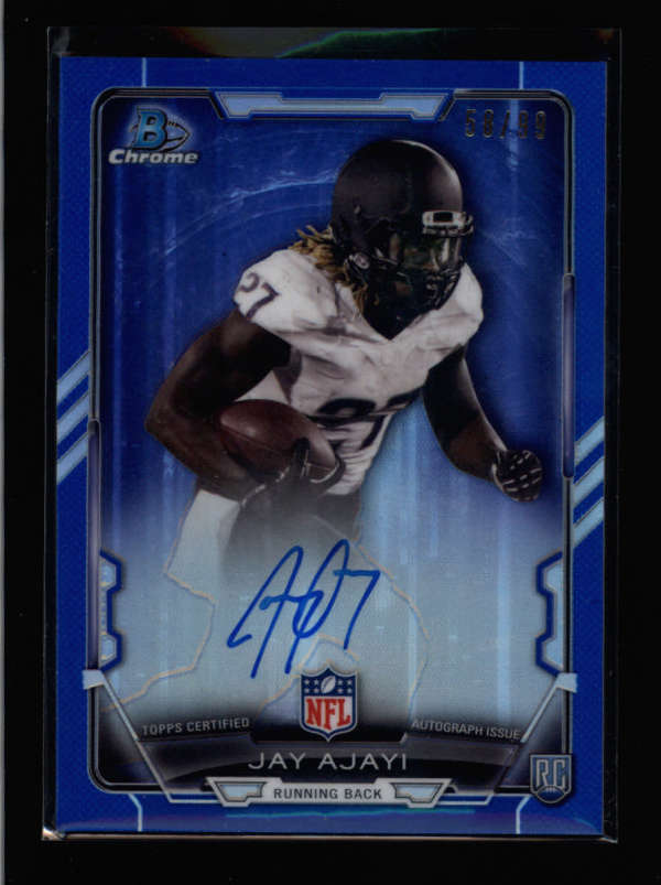 JAY AJAYI 2015 BOWMAN CHROME ROOKIE BLUE REFRACTOR AUTOGRAPH AUTO #58/ ...