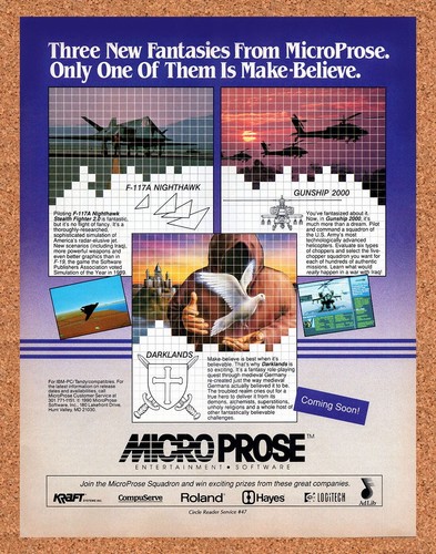 MicroProse PC Games Original 1990 Vintage Ad - Darklands Video Game ...
