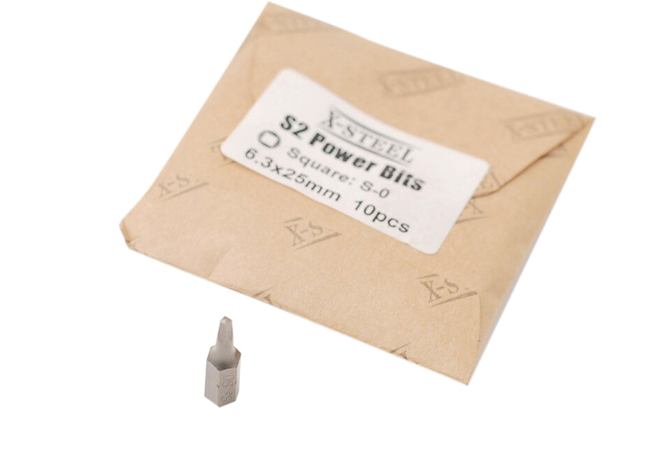 6.3x25mm Square Recess/Robertson Impact Screwdriver Bits:S0,1,2,3+Bits ...