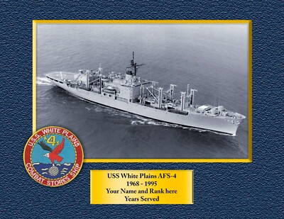 USS White Plains AFS-4 Custom Personalized Print of US Navy Ships ...