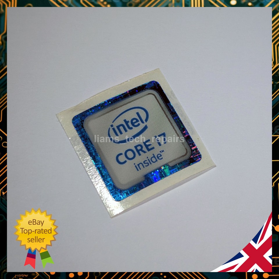 Intel Core i7 Sticker 9th 8th 7th 6th Metal Foil Badge 18x18mm Original ...