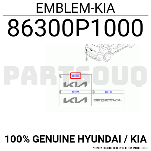 86300P1000 Genuine Hyundai / KIA EMBLEM-KIA | eBay