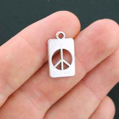 BULK 40 Peace Charms Antique Silver Tone 2 Sided - SC4057 | eBay