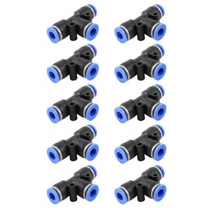 10 Pcs Pneumatic 6mm to 6mm Push In Connector Tee Shaped Quick Fittings ...
