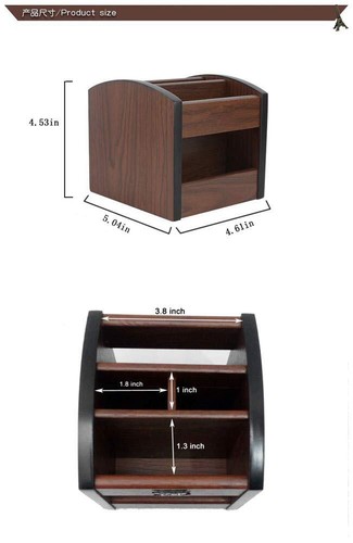 Wooden pen holder for desk,Rotating remote Organizer,remote control ...