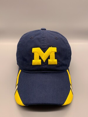Michigan Wolverines Hat Cap Adjustable Blue Yellow Adidas Football NCAA ...