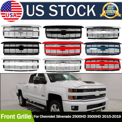 Front Upper Grille Assembly For Chevy Silverado 2500HD 3500HD 2015-2019 ...
