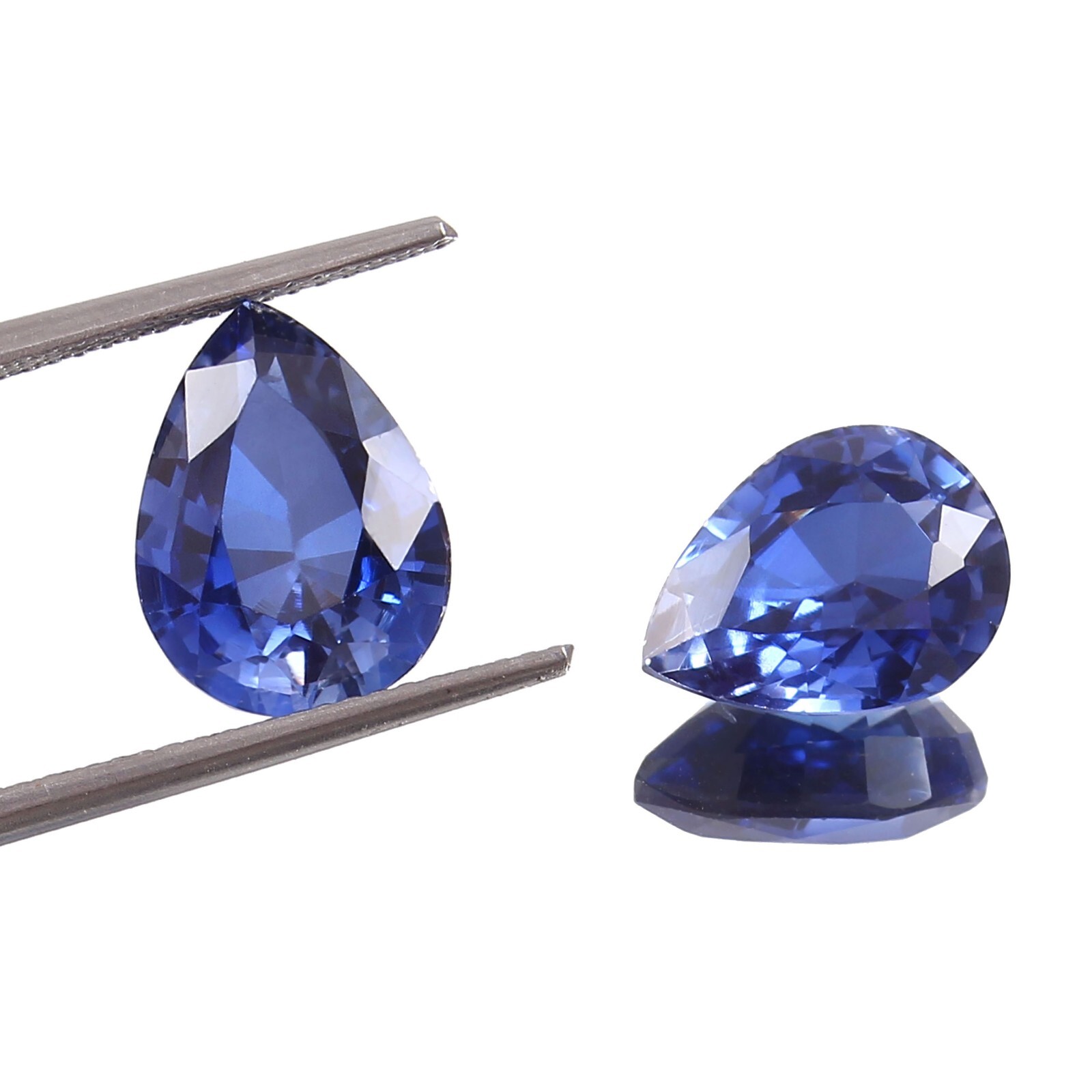 Natural Ceylon Blue Sapphire Pear Cut Loose Gemstone Matching Pair 12 x ...